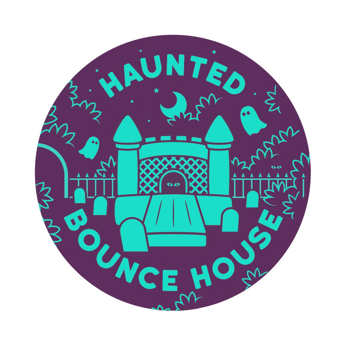 Haunted Bounce House Sticker – Heartwood Studios